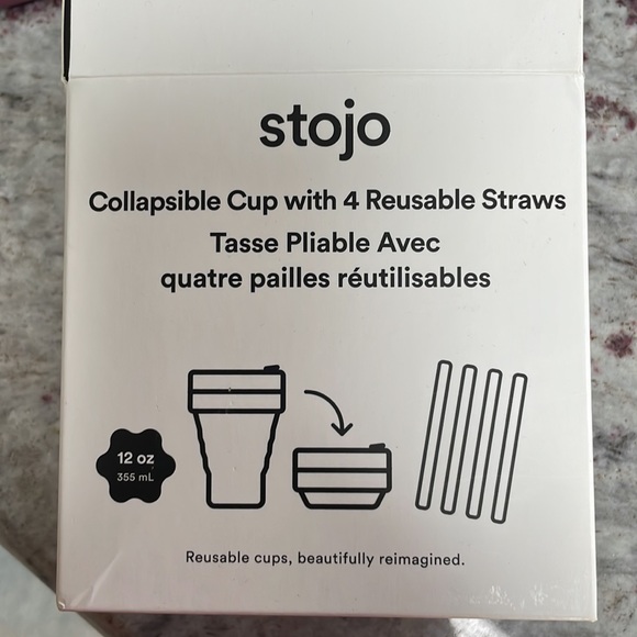 Stojo | Kitchen | Stojo Collapsible Cup With 4 Reusable Straws Nib Plum ...